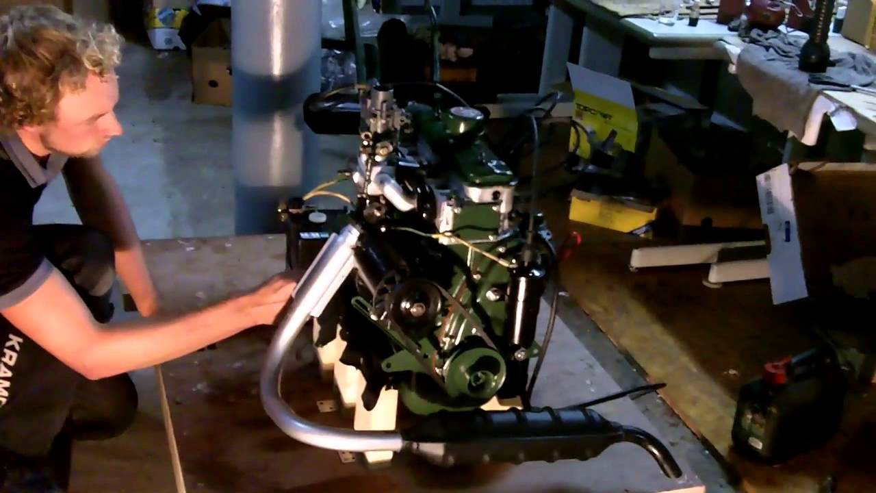 Renault 4CV 1957 First start attempts on rebuilt engine. - YouTube
