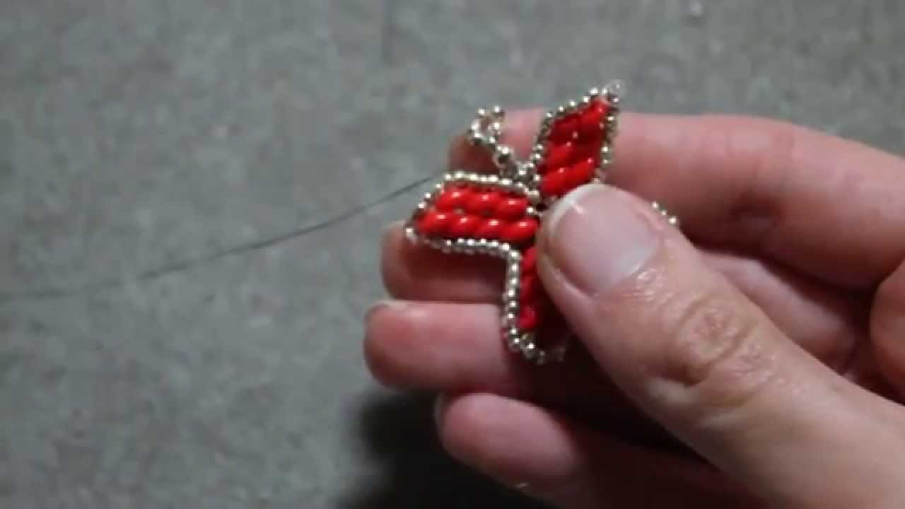 Beading tutorial DIY for beginners - Beaded butterfly with Superduo / Twin & seed beads - YouTube
