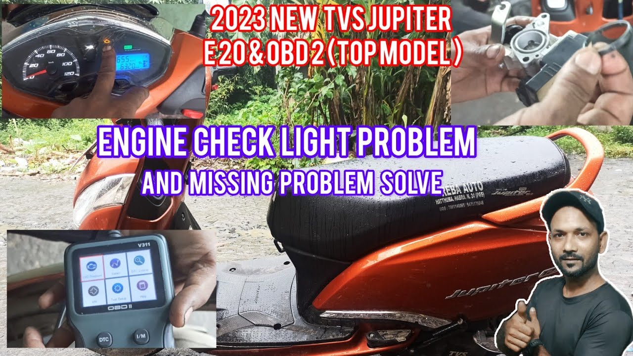 TVS Jupiter E20 & OBD2 | engine check light problem |and missing problem solve 😱 - YouTube