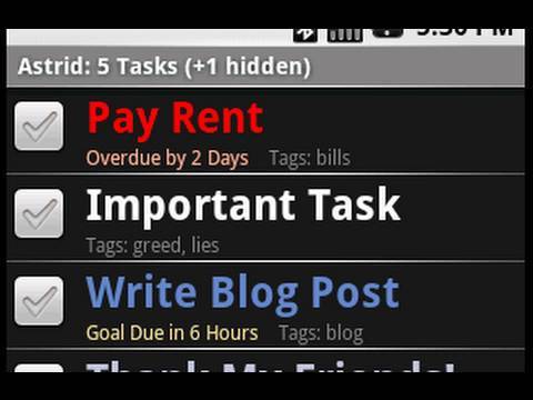 GTD on an Anrdoid Phone! - Astrid Reviewed - AppJudgment - YouTube