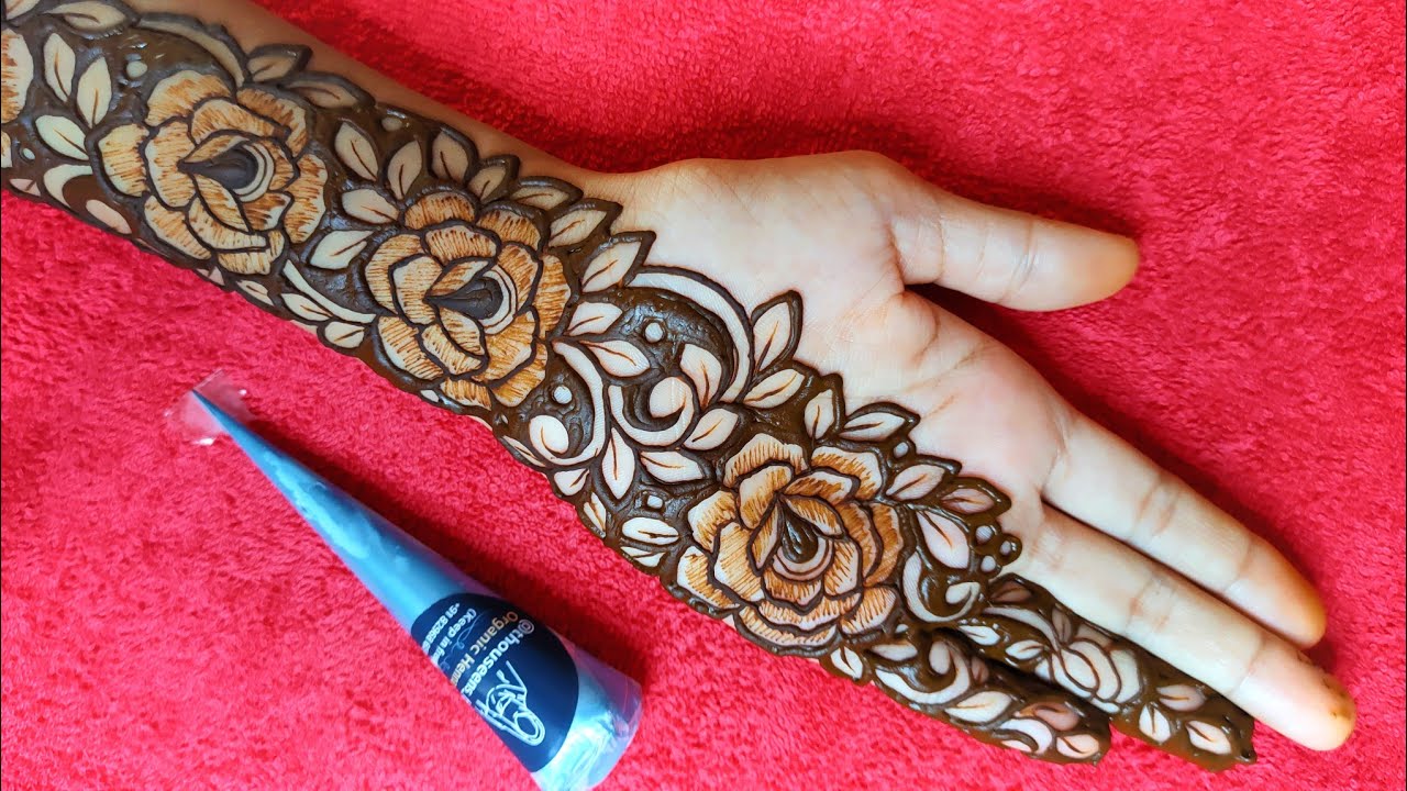 The most requested Rose Henna Design / Latest Rose Mehndi Design For ...