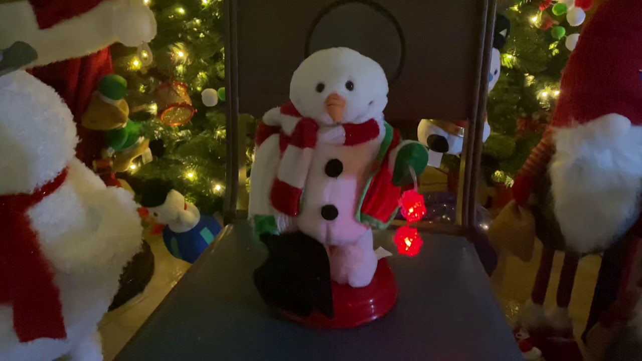 Gemmy Animated Mini Snowflake Spinning Snowman ( Red Variant ) - YouTube