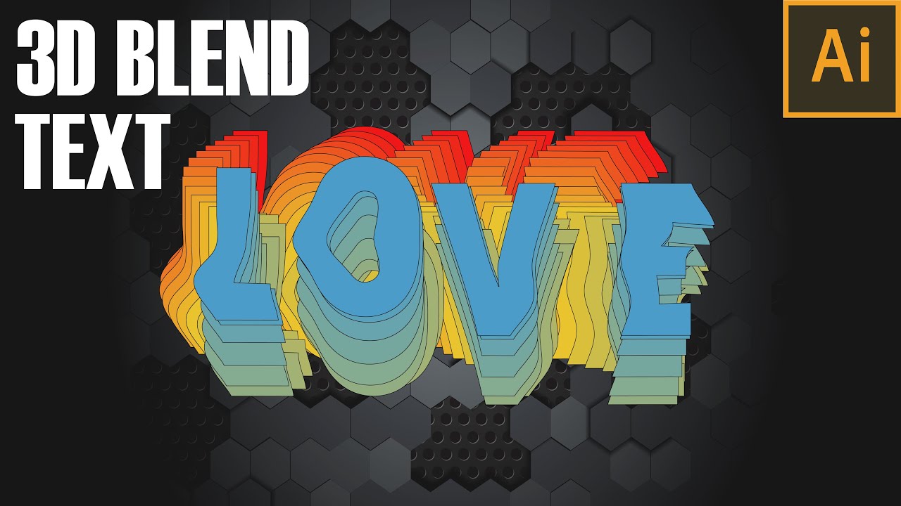 3D Blend Text Effect - YouTube