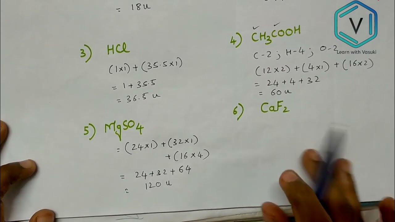 How to calculate MOLECULAR MASS / MOLAR MASS / MOLECULAR WEIGHT of the ...