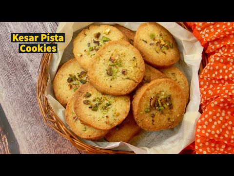 Kesar Pista Cookies Festival Special - Without Egg, Butter & Baking ...