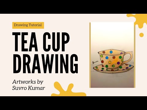 Tea Cup Drawing☕ | How to draw a Tea Cup step by step with |🎨 Pencil ...