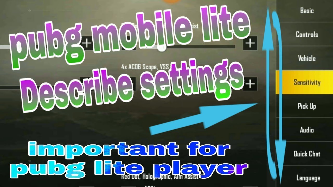 Pubg mobile lite explain all settings(sensitivity,basic) - YouTube