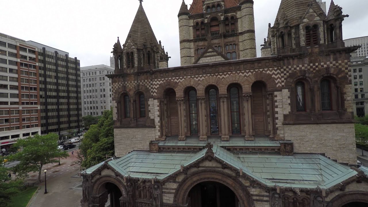 Aerial footage Boston, MA, Copley Square - YouTube