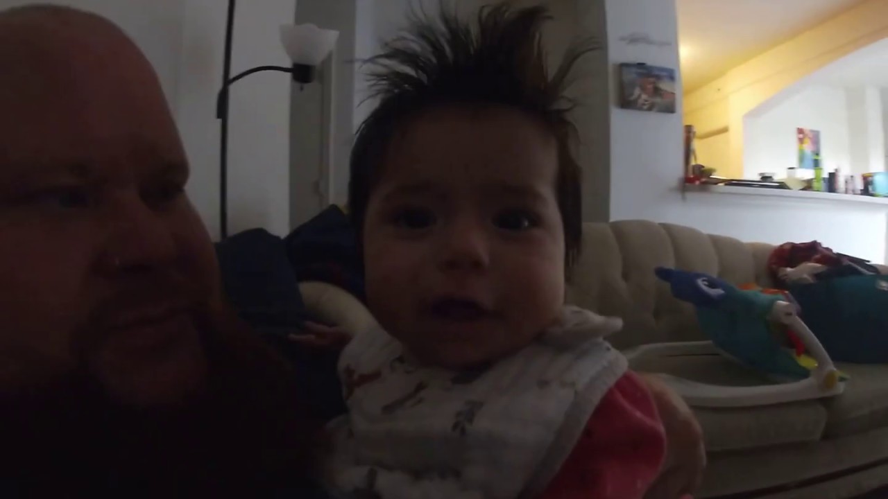 Cute baby with funny Zoolander hair - YouTube