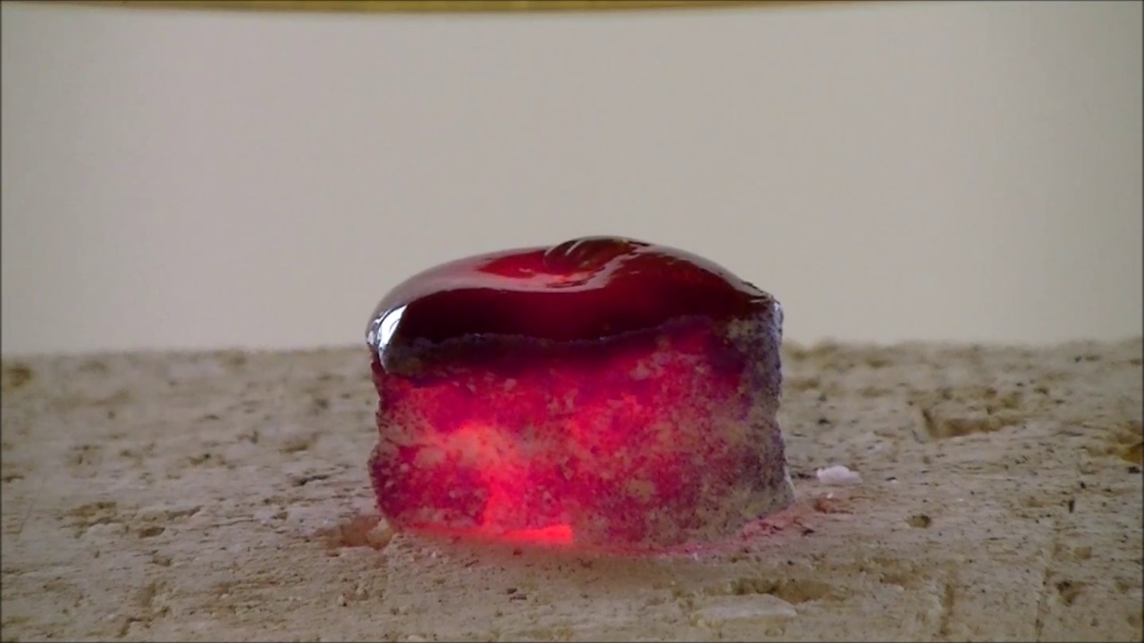 Heating, melting and vitrification of rocks series 18 Lapis lazuli 【Non ...