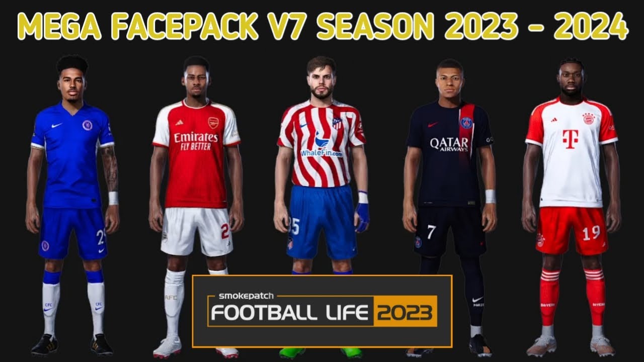 NEW MEGA FACEPACK V7 SEASON 2023 - 2024 | FOOTBALL LIFE 2023 SMOKEPATCH ...