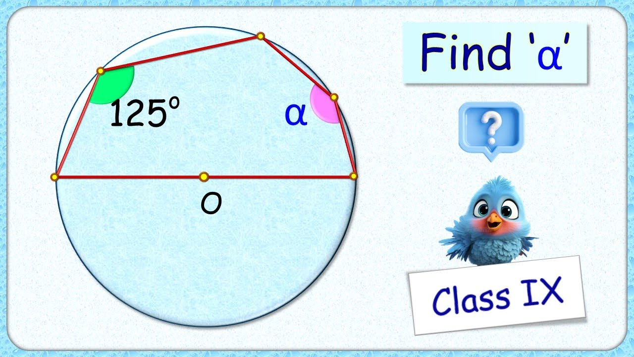 24) Find angle "alpha". O is centre of circle. #Class IX #Math #NCERT # ...