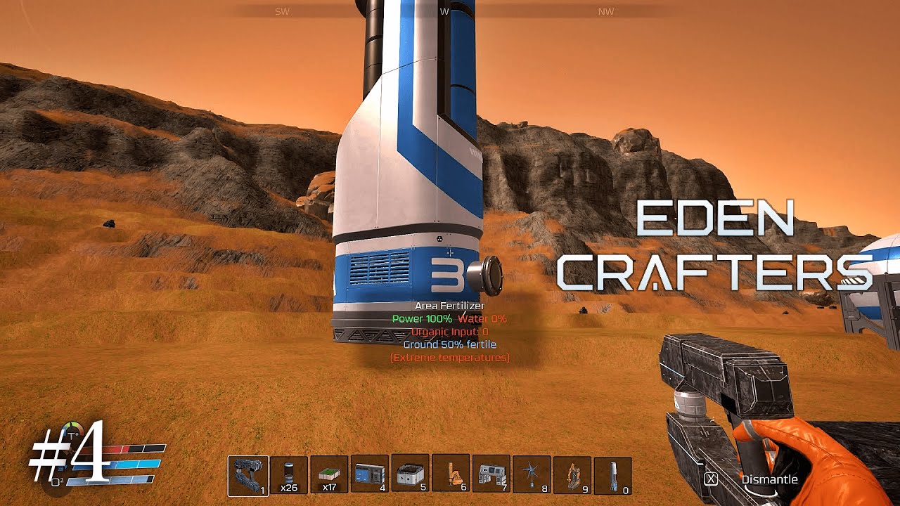 #4 Eden Crafters 早期アクセス 実況 Stage 2に突入 Area Fertilizerなどを設置 - YouTube