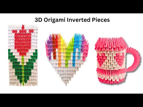 3D Origami Inverted Pieces (3D Origami Basics) - YouTube