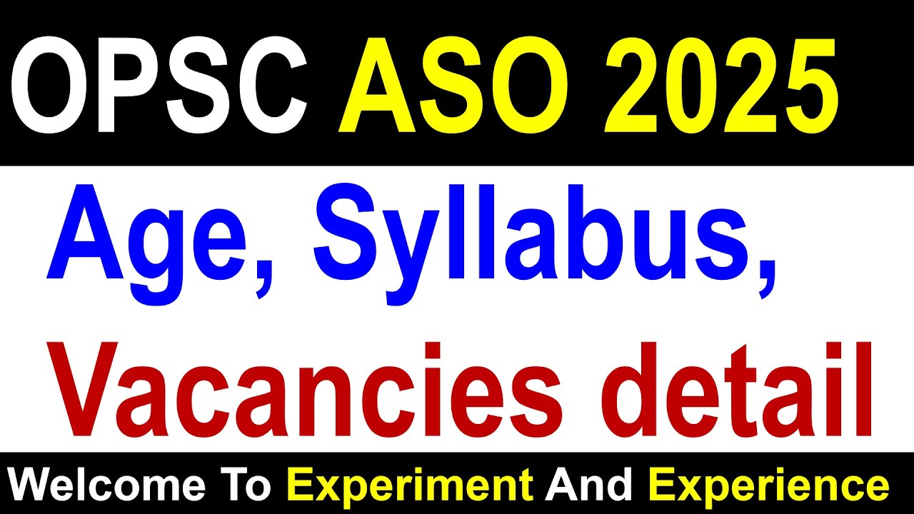 OPSC ASO Recruitment 2025 OPSC ASO 2025 Syllabus #opsc #opscaso # ...