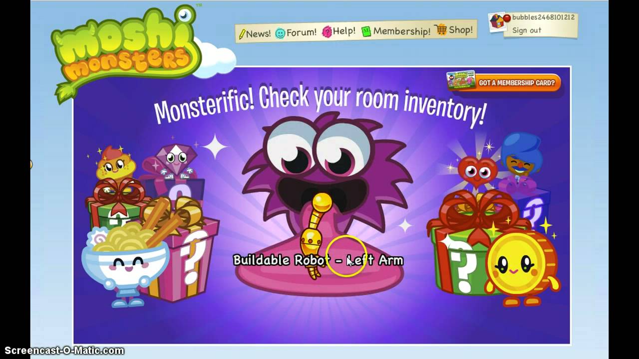 Moshi Monsters-How to get 150 rox, robot arms and extras - YouTube