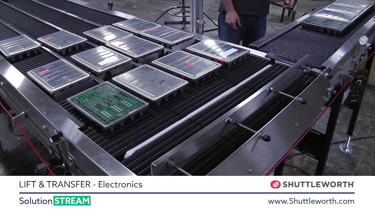 Lift & Transfer Conveyor Distributing Electronics - Solution Stream ...