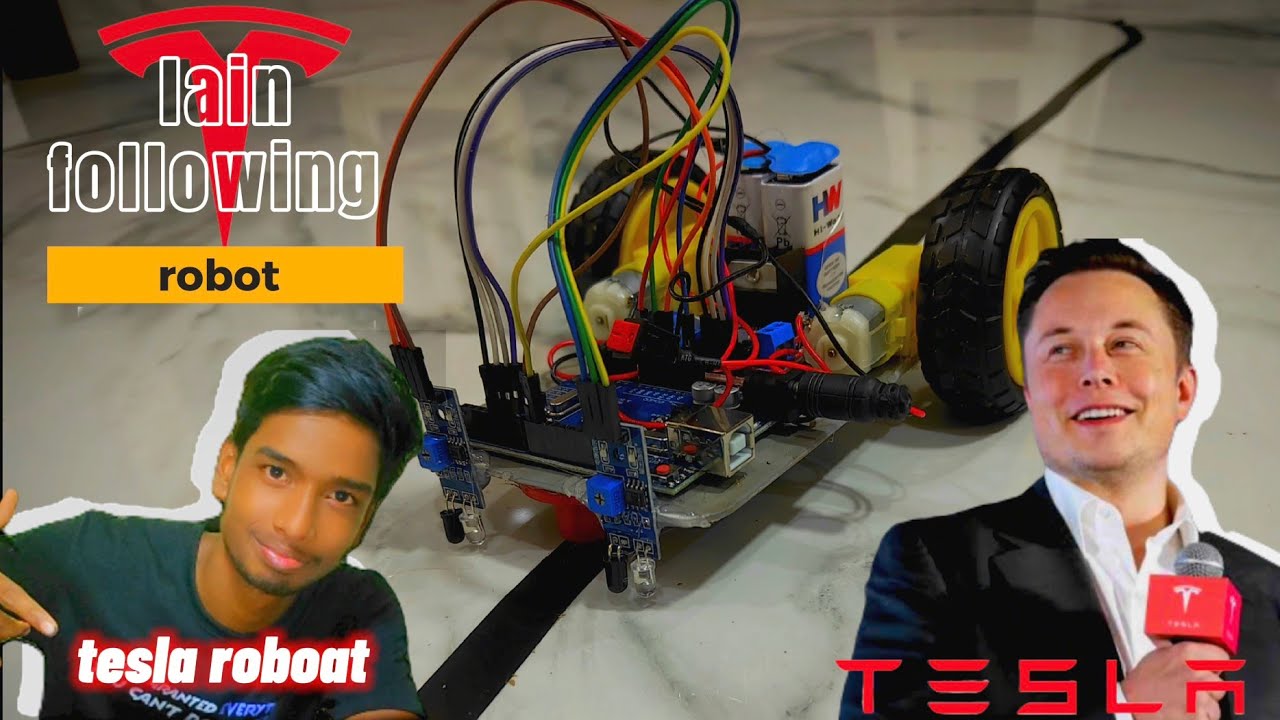 how to make line following robot / tesla robot /Elon Musk favourite ...