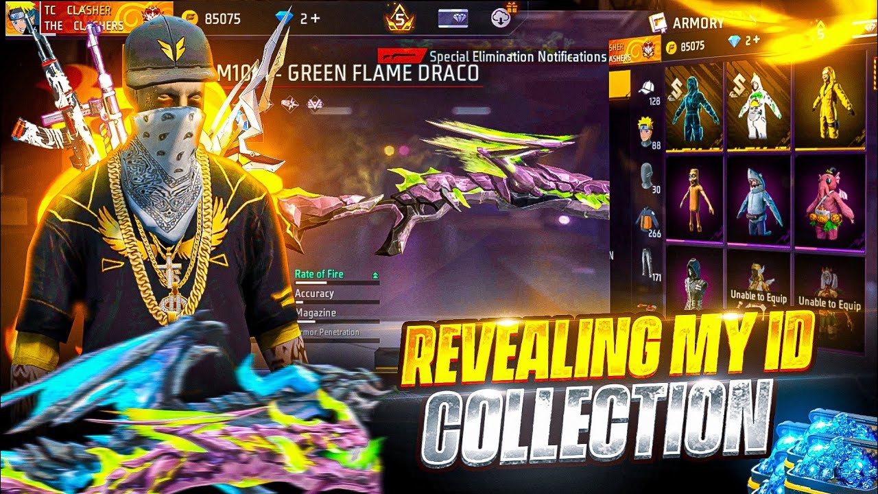 My Free Fire ID Collection Revealed 😱 All Rare Bundles & Gun Skins ...