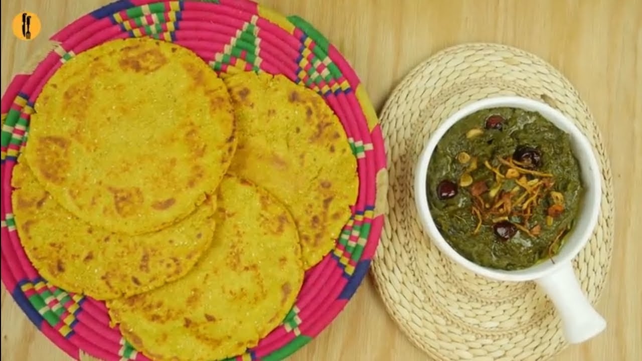 sarsoo ka sahg or mahki ki roti home made or hamari zaban meh gahndla ...
