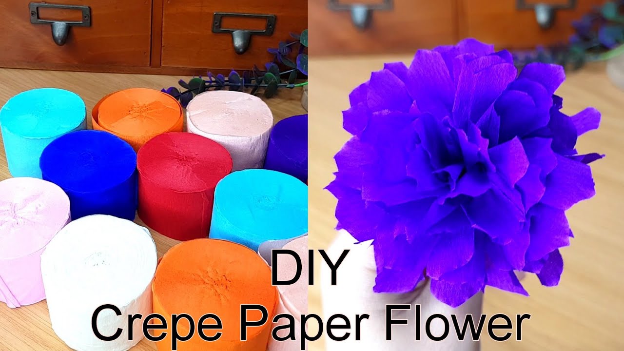 DIY Crepe Paper Flower | How to make an easy paper flower using crepe ...