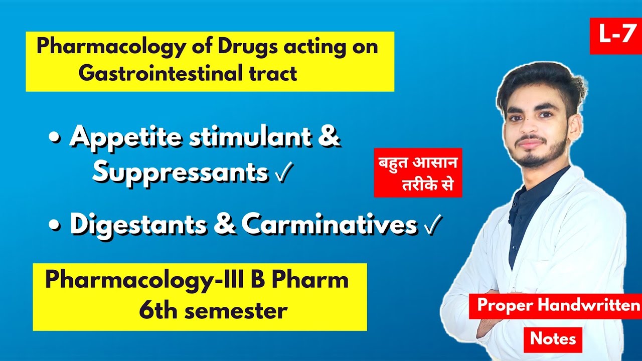 L-7। U-1। Appetite stimulants and suppressants pharmacology। Digestants ...