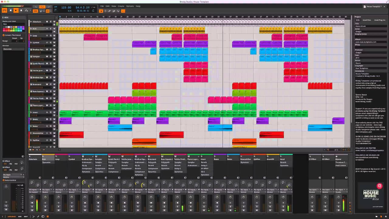 Bitwig Studio House Template - YouTube