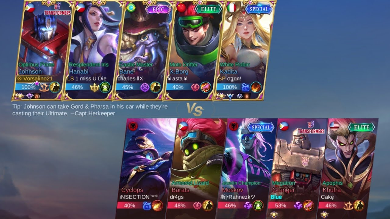 Optimus V Megatron. MLBB Ranked Game Mythic 3. - YouTube