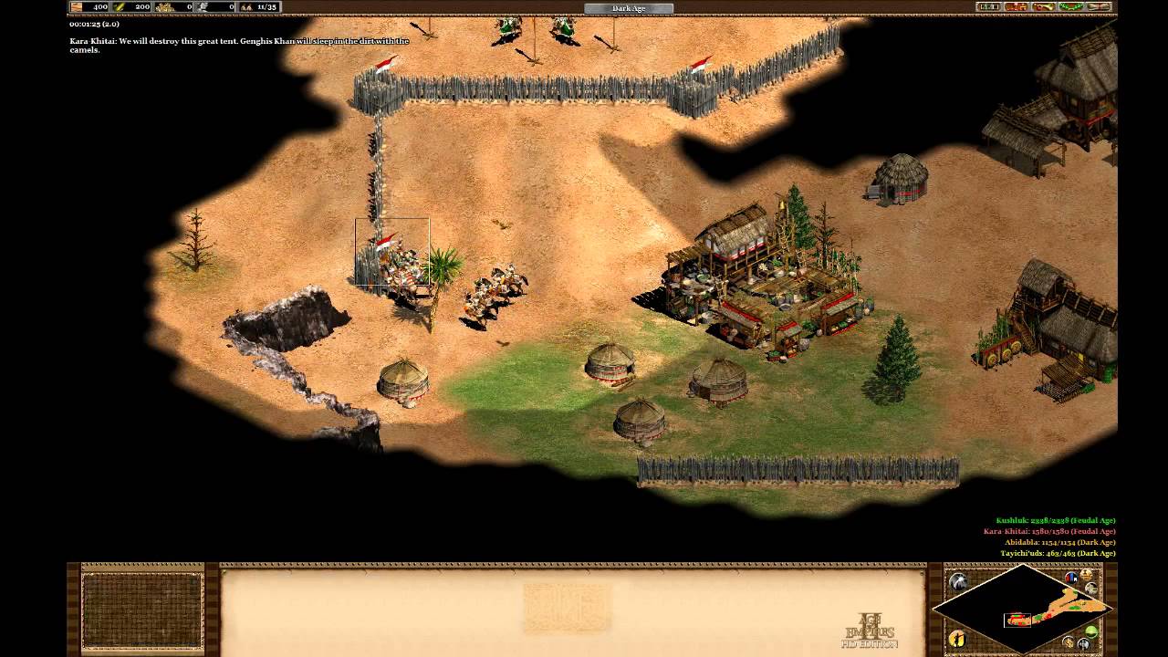 Age of Empires II HD - Genghis Khan 2 Speedrun (1.08) Hard - YouTube
