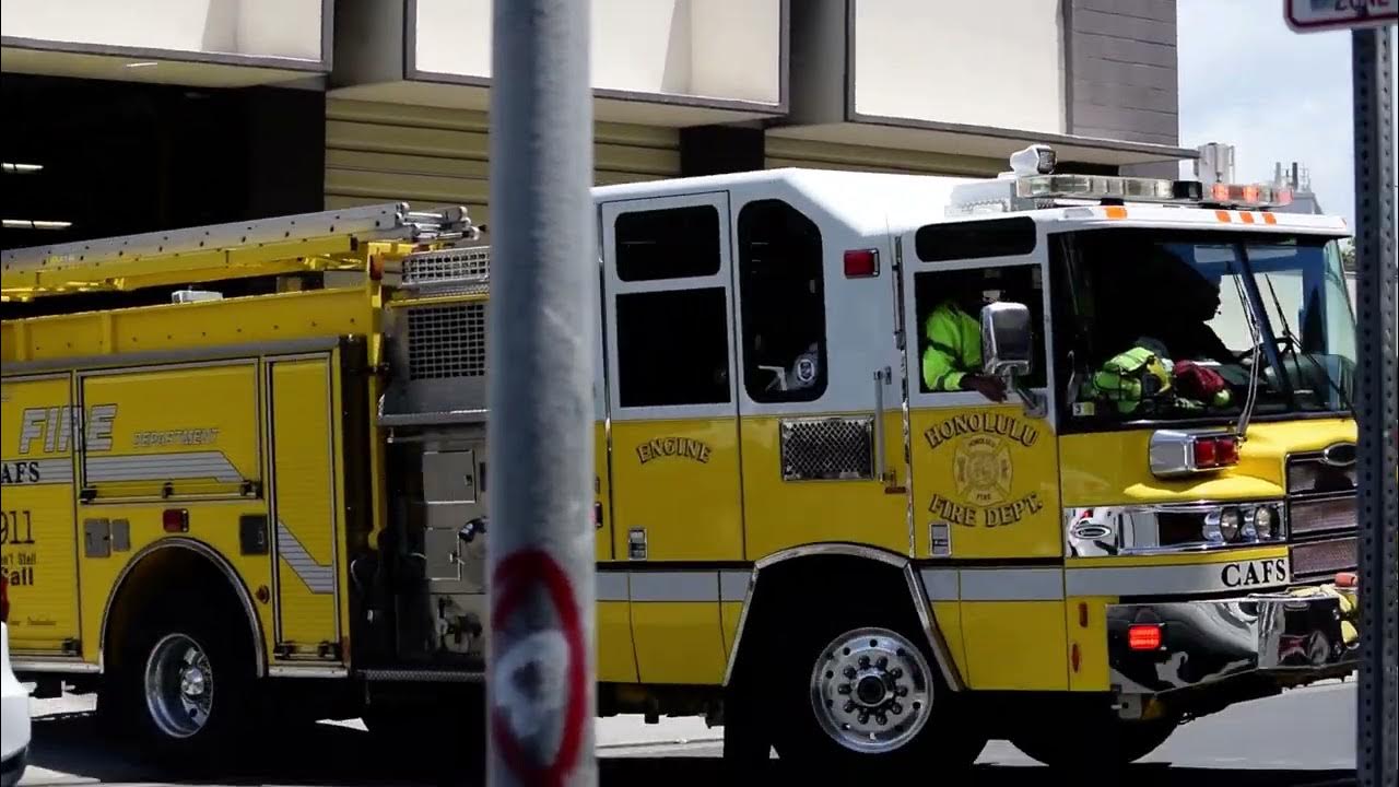 (Air Horn) Honolulu Fire Department Engine 2 (Reserve) Responding - YouTube
