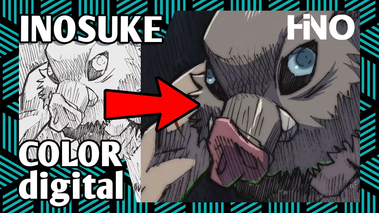 COLOR DIGITAL para un SKETCH tradicional | Inosuke Hashibira - YouTube