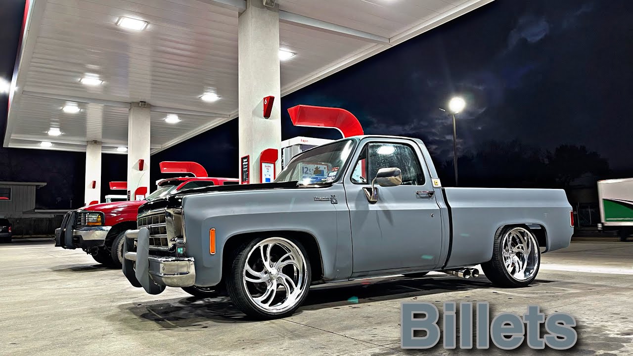 22 Billet Wheels on my C10 | 1978 Silverado | #squarebody - YouTube