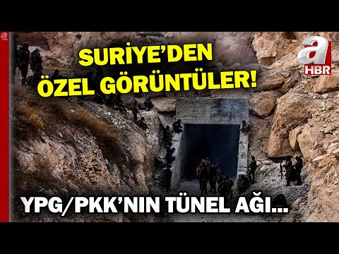 Suriye'de PKK/YPG'nin Tünel Ağını A Haber Görüntüledi! Dağın İçindeki 3 Katlı Yaşam Alanı...