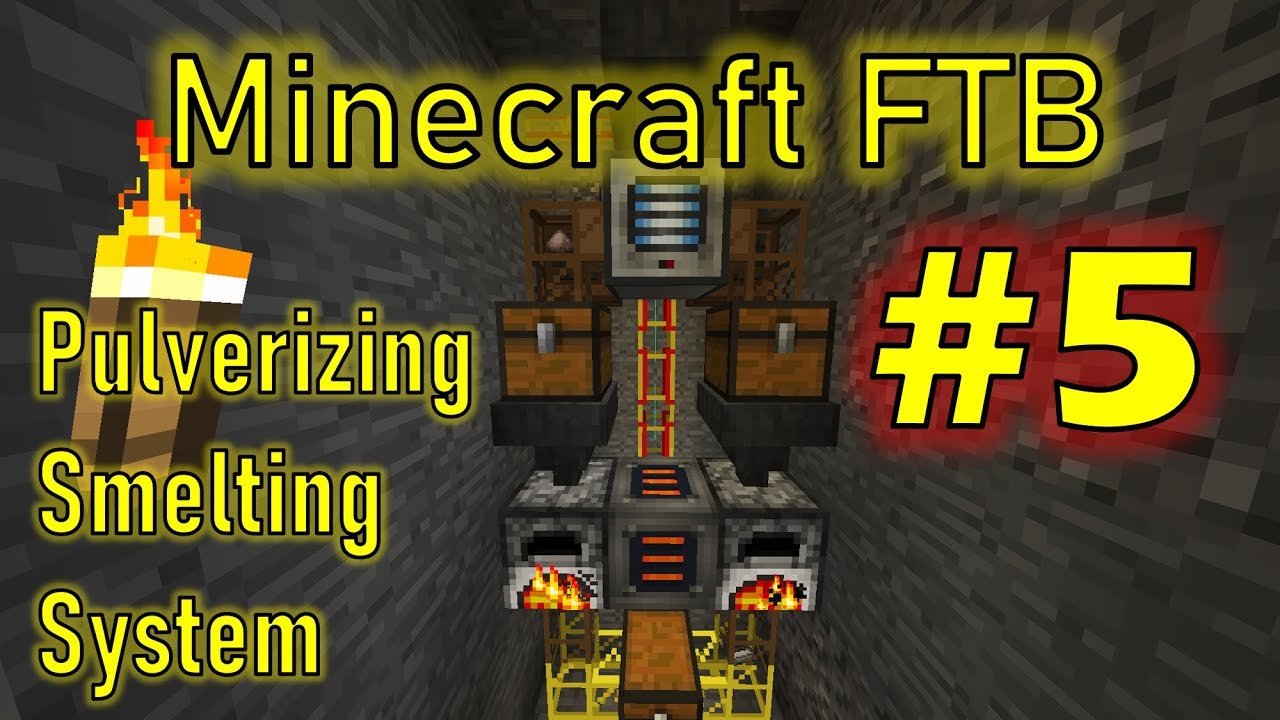 Automatic Pulverizing - Smelting System | Minecraft FTB Episode #5 ...