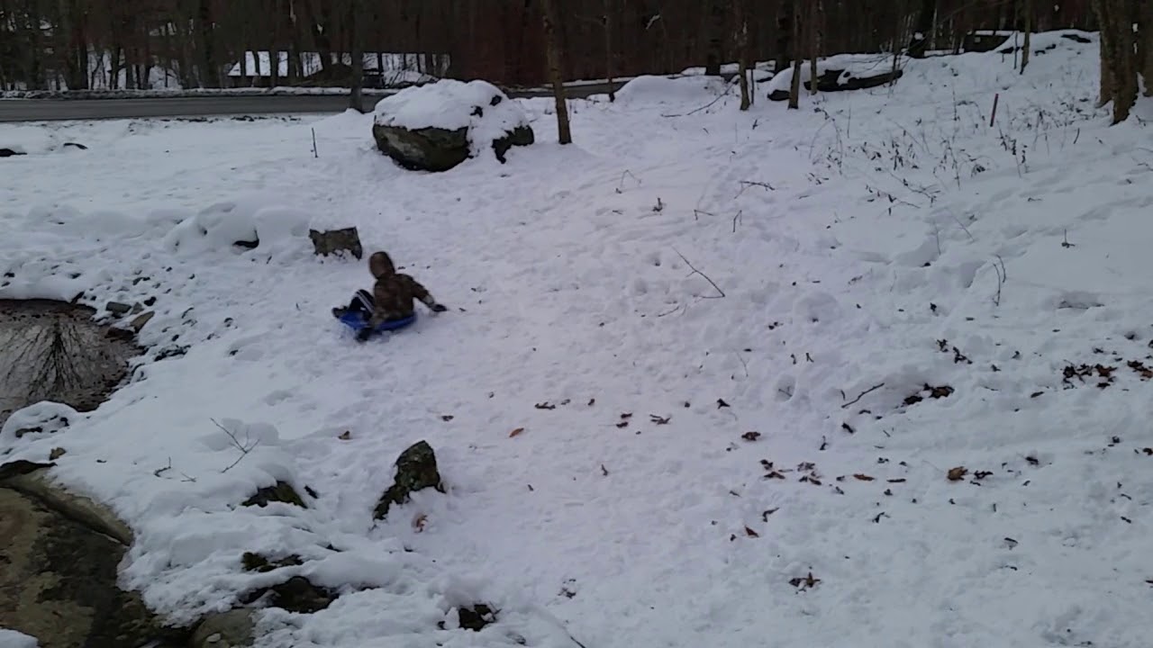 Epic AFV backyard snow sledding fail - YouTube