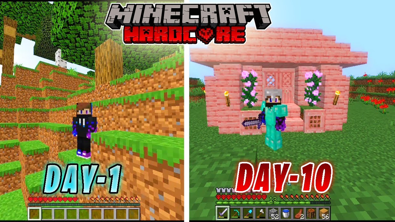 I Survived 10 Days In Minecraft Hardcore || Hardcore ultimate Challenge ...