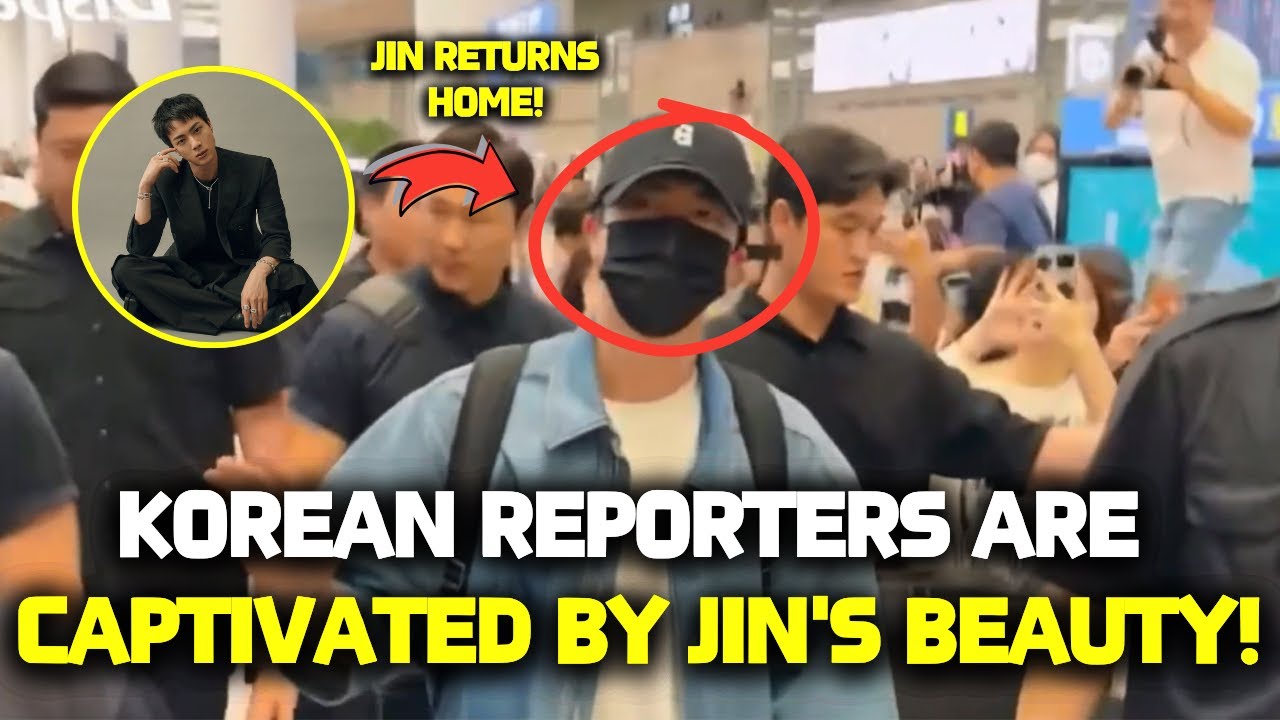 Jin returns home! Korean reporters are captivated by Jin's beauty!#bts ...