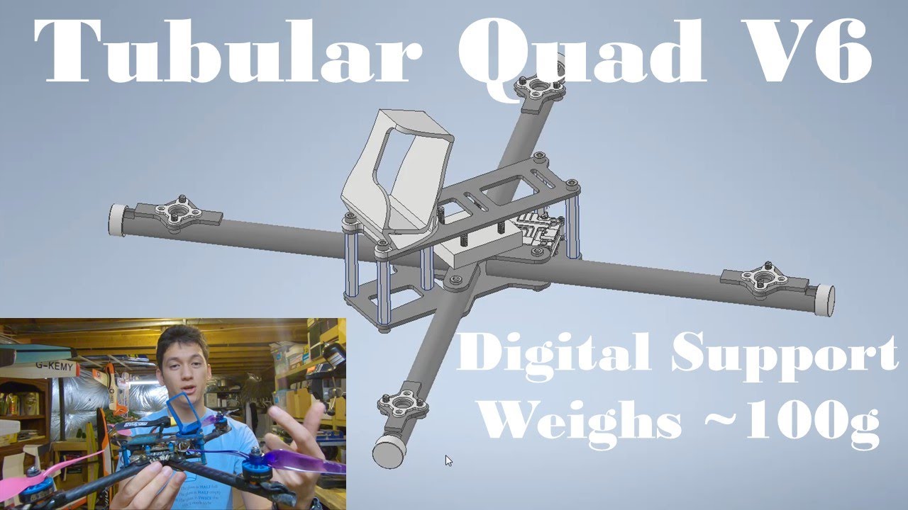 Designing the Ultimate FPV Drone Frame - Tubular Quad V6 CAD Models ...
