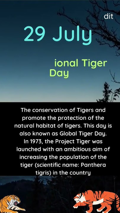 International Tigers Day - july 29 - YouTube