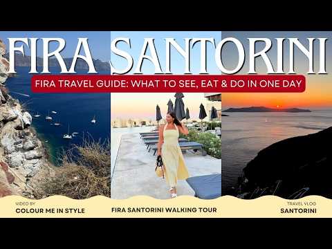 Exploring FIRA Santorini 🇬🇷 Streets, Cable Car & BEST Sunset Spot!