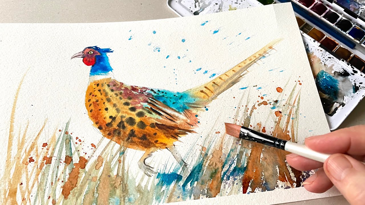 How To Paint A Pheasant Easy Watercolour Painting - YouTube