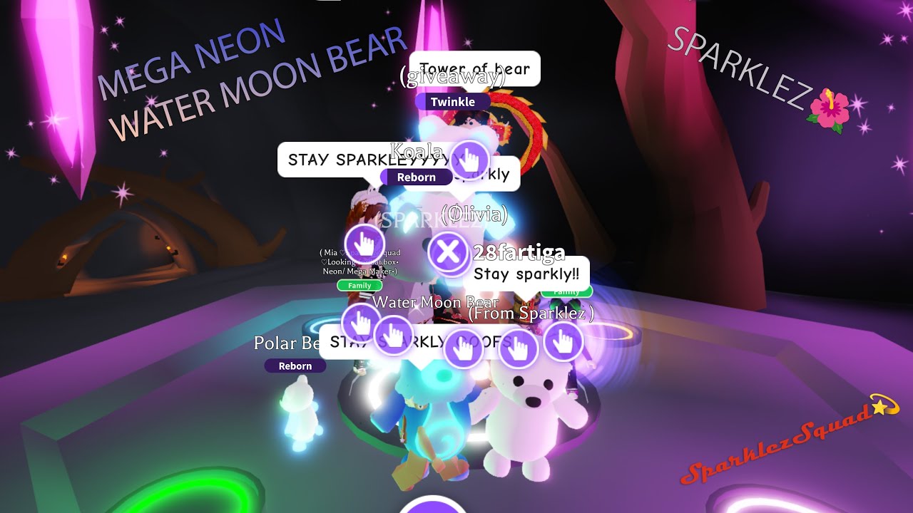 MEGA NEON WATER MOON BEAR!!! #sparklez #playadoptme #adoptme - YouTube