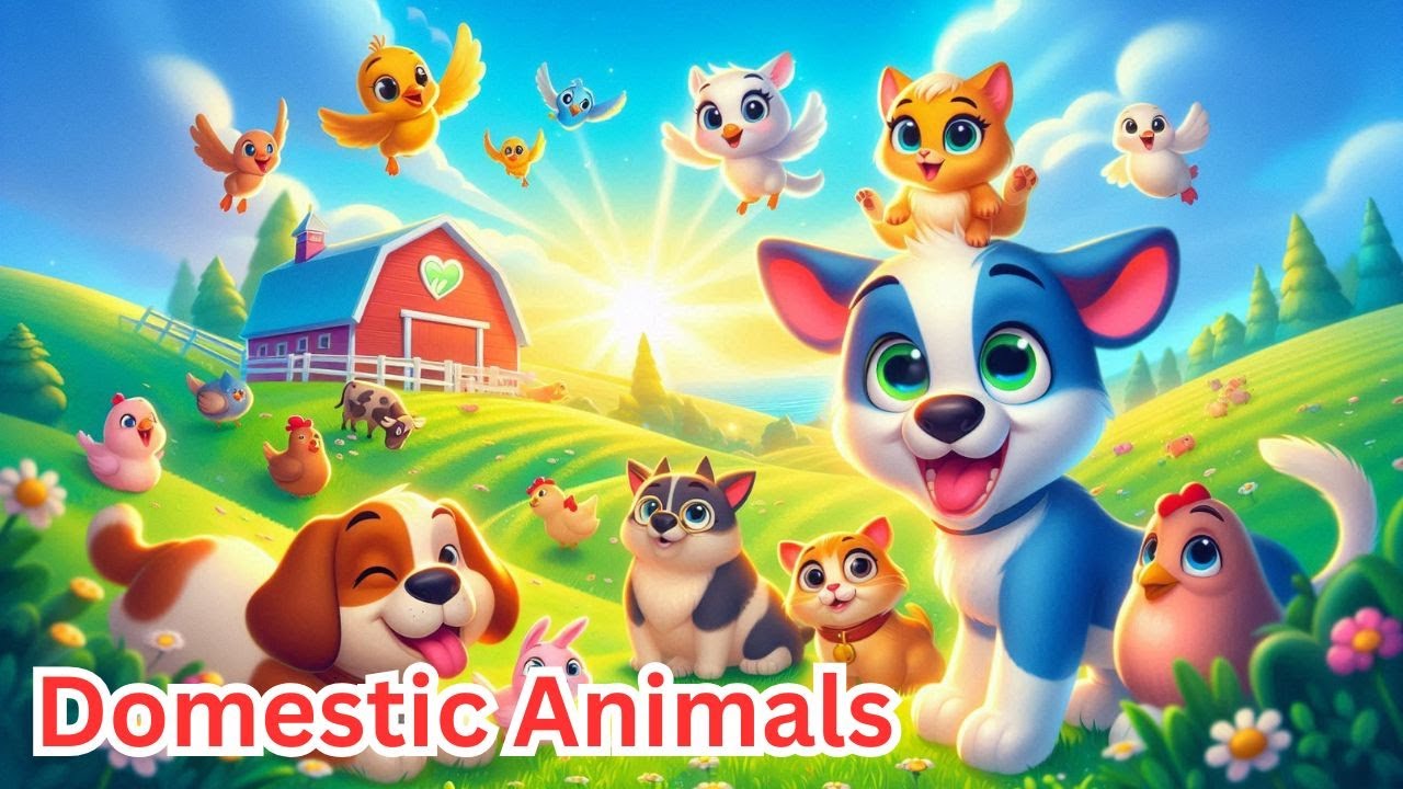 Domestic Animals for Kids – Pet & Farm Animals | Fun Learning Video ...