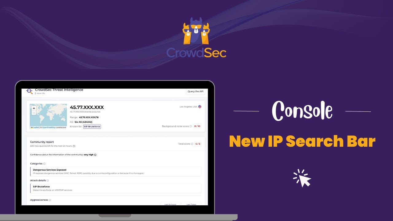 CrowdSec Console 1.4.4 - New IP search bar - YouTube