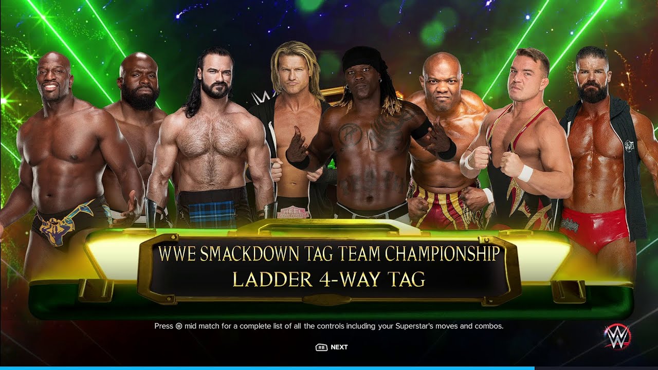 WWE 2K23 4-Way Tag Team Ladder Match - Climbing to Victory!" - YouTube