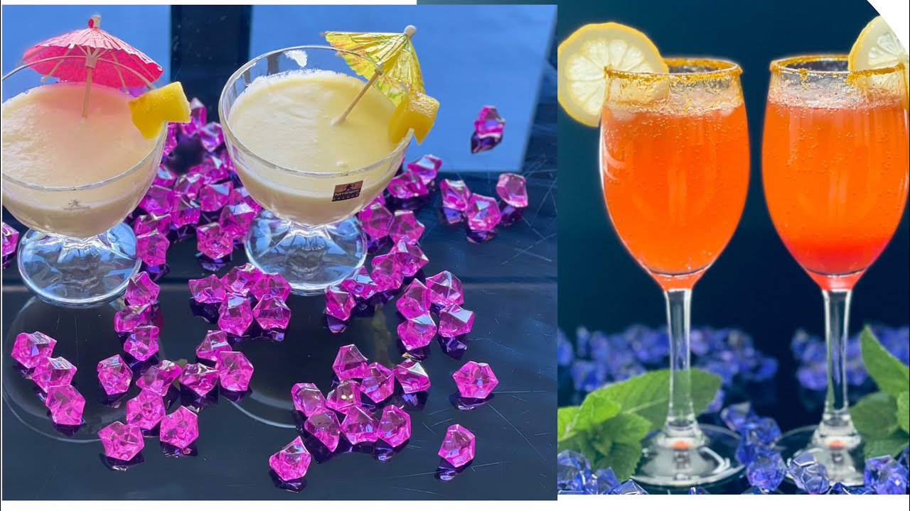 Pina Colada Mocktail And Strawberry Daiquiri Recipe | Valentine’s drink ...