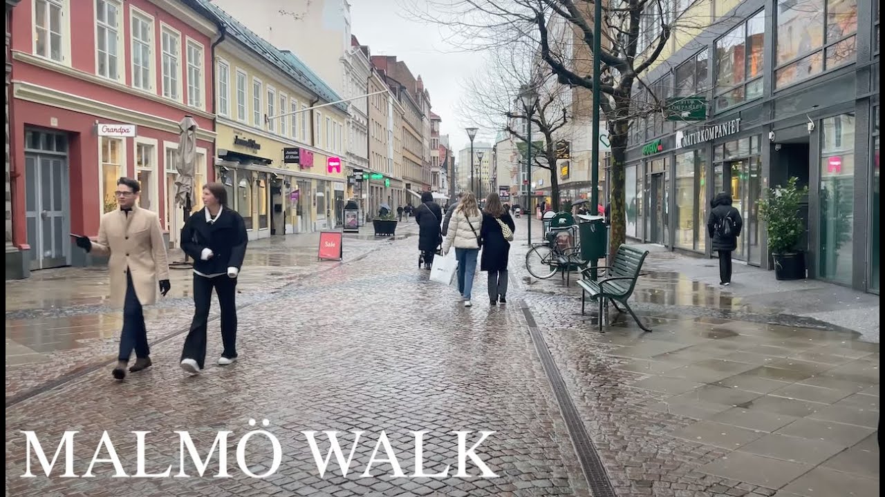 🇸🇪 Malmö, Sweden Walking Tour | Rain Walk in the City Center [4K HDR ...