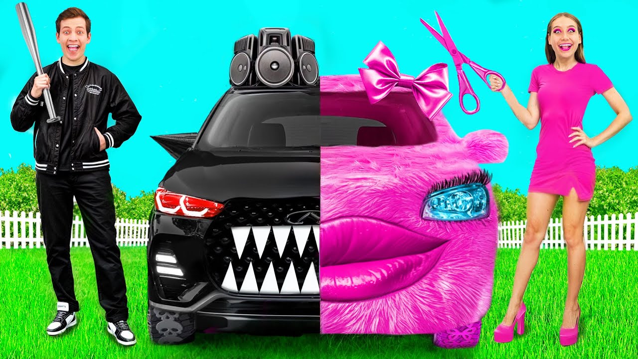 Mobil Merah Muda vs Mobil Hitam Tantangan TeamTeen Challenge - YouTube