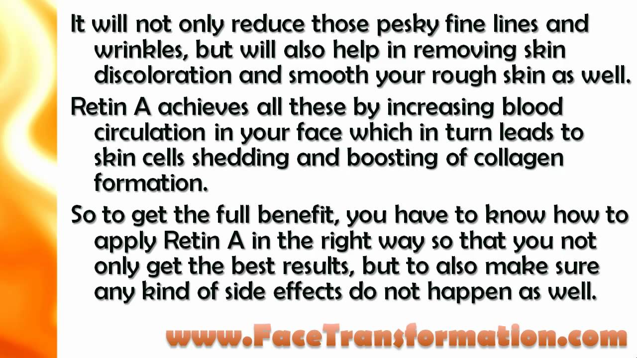 How To Apply Retin A For Wrinkle Treatment - YouTube