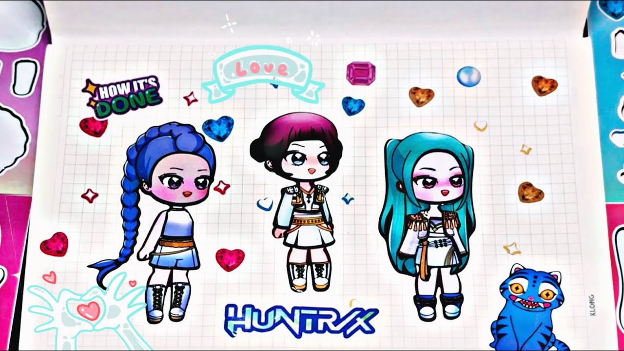 KPOP DEMON HUNTERS - HUNTRIX #3 | Sticker Book | ASMR - YouTube